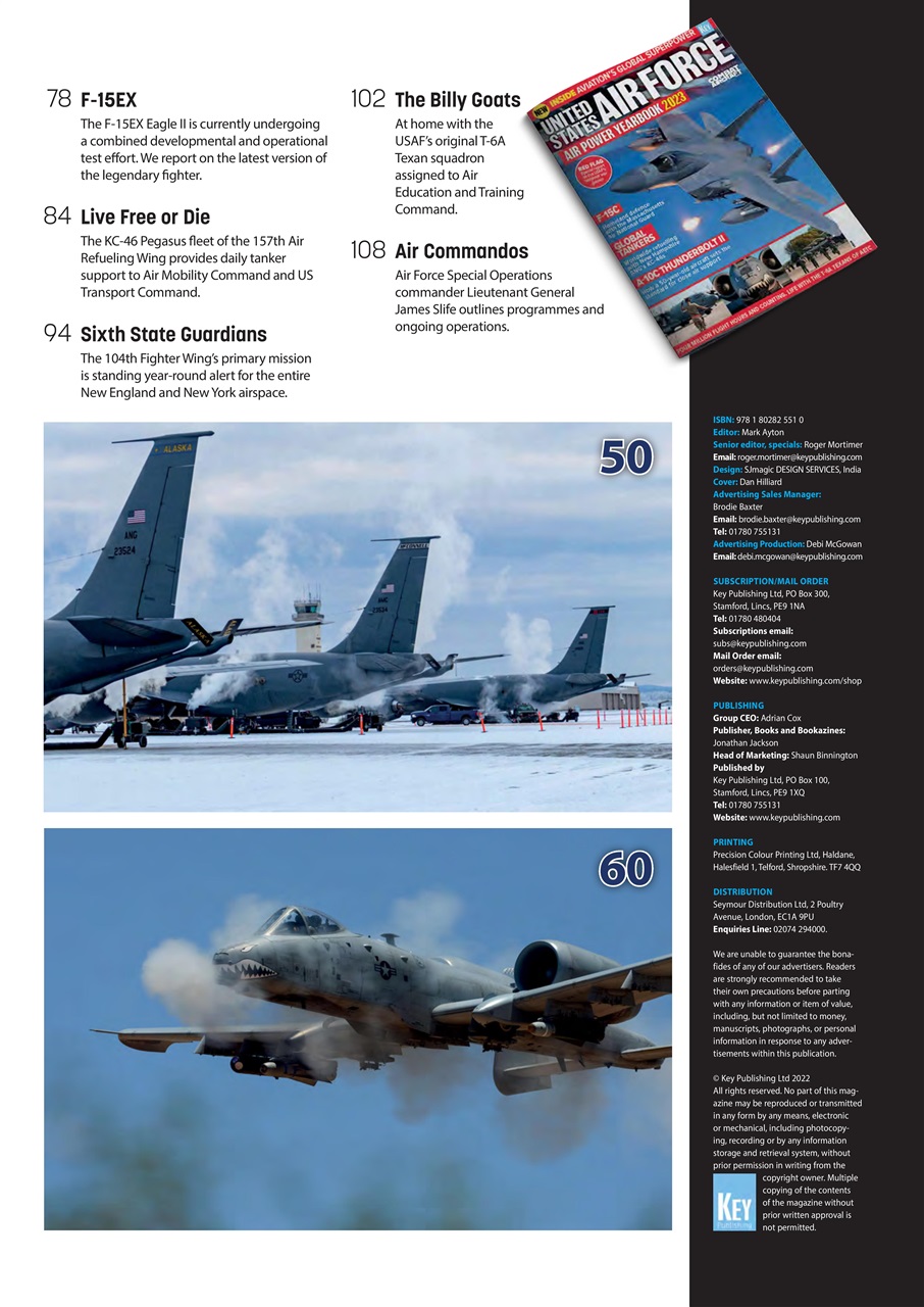 Aviation Specials Magazine - USAF Air Power Yearbook 2023 Back Issue