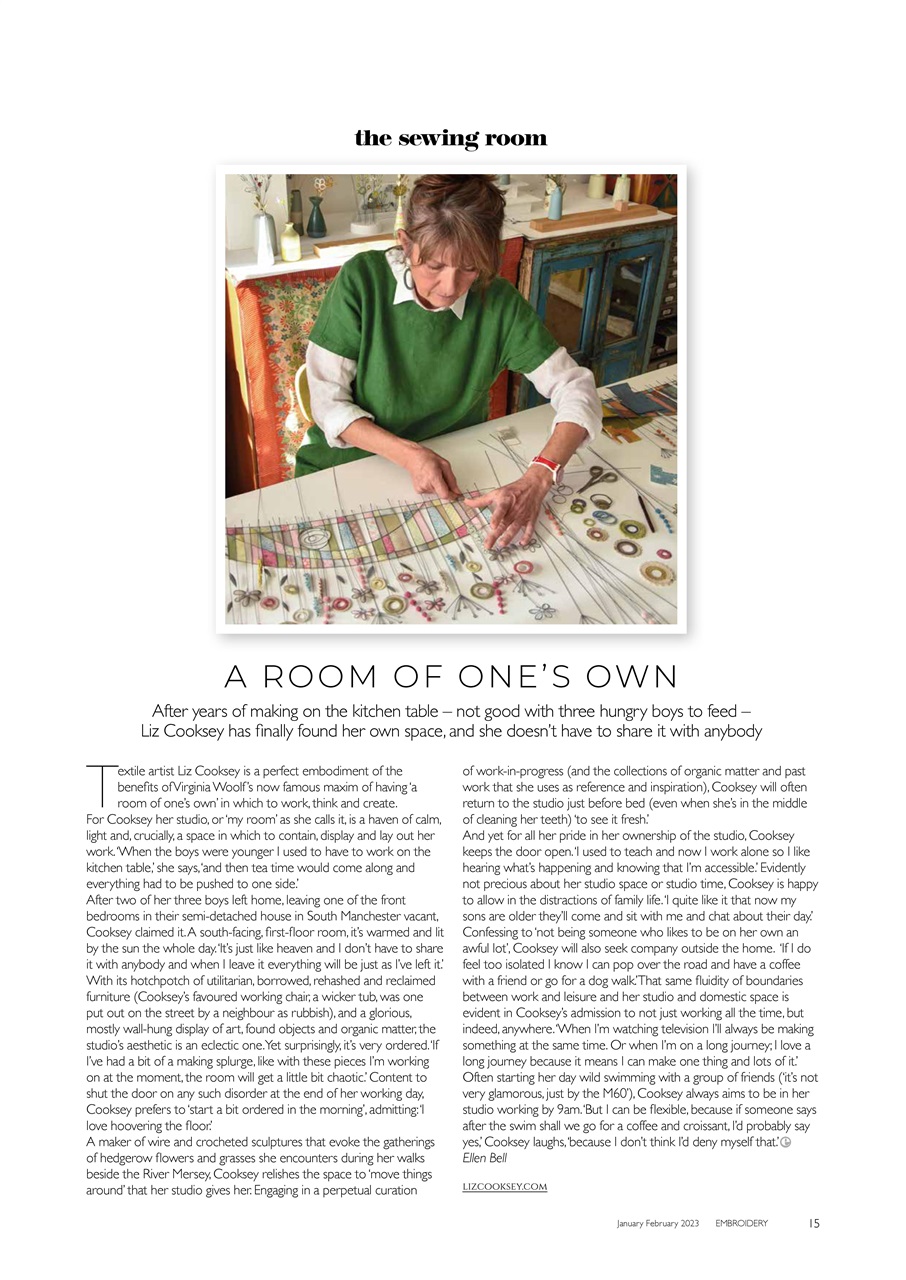 Embroidery Magazine - JanFeb 2023 Back Issue