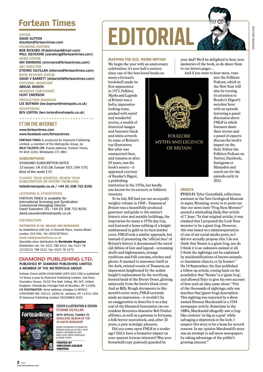 Fortean Times Magazine - 427 Back Issue