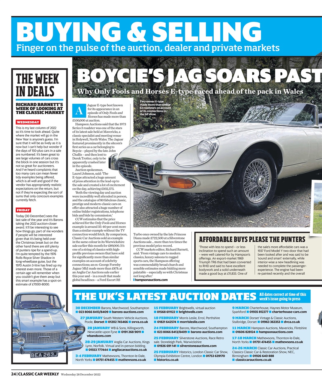 Classic Car Weekly Magazine - 28-Dec-22 Back Issue