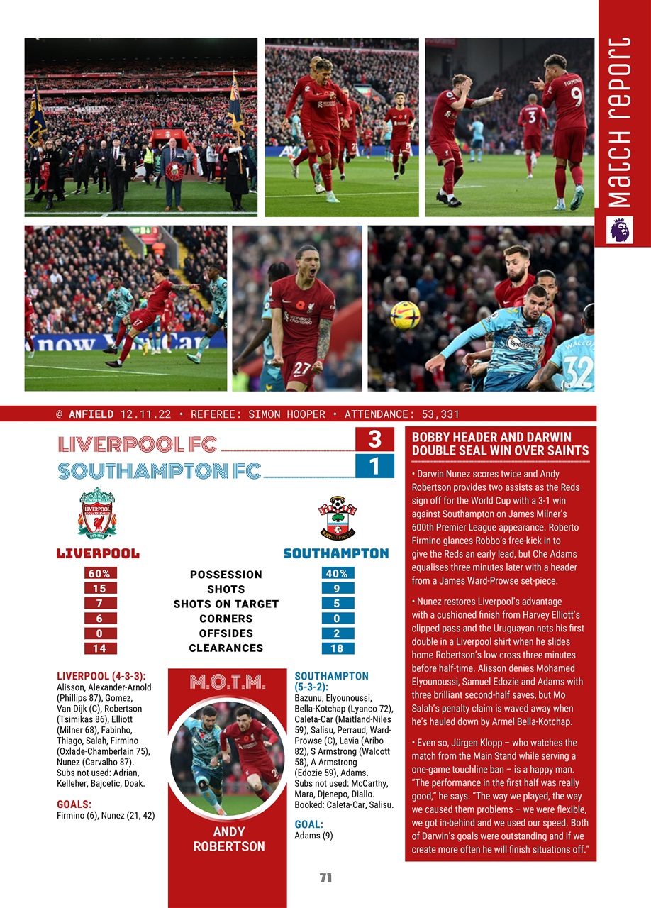 Liverpool FC Programmes - vs Leicester City 22/23 Back Issue