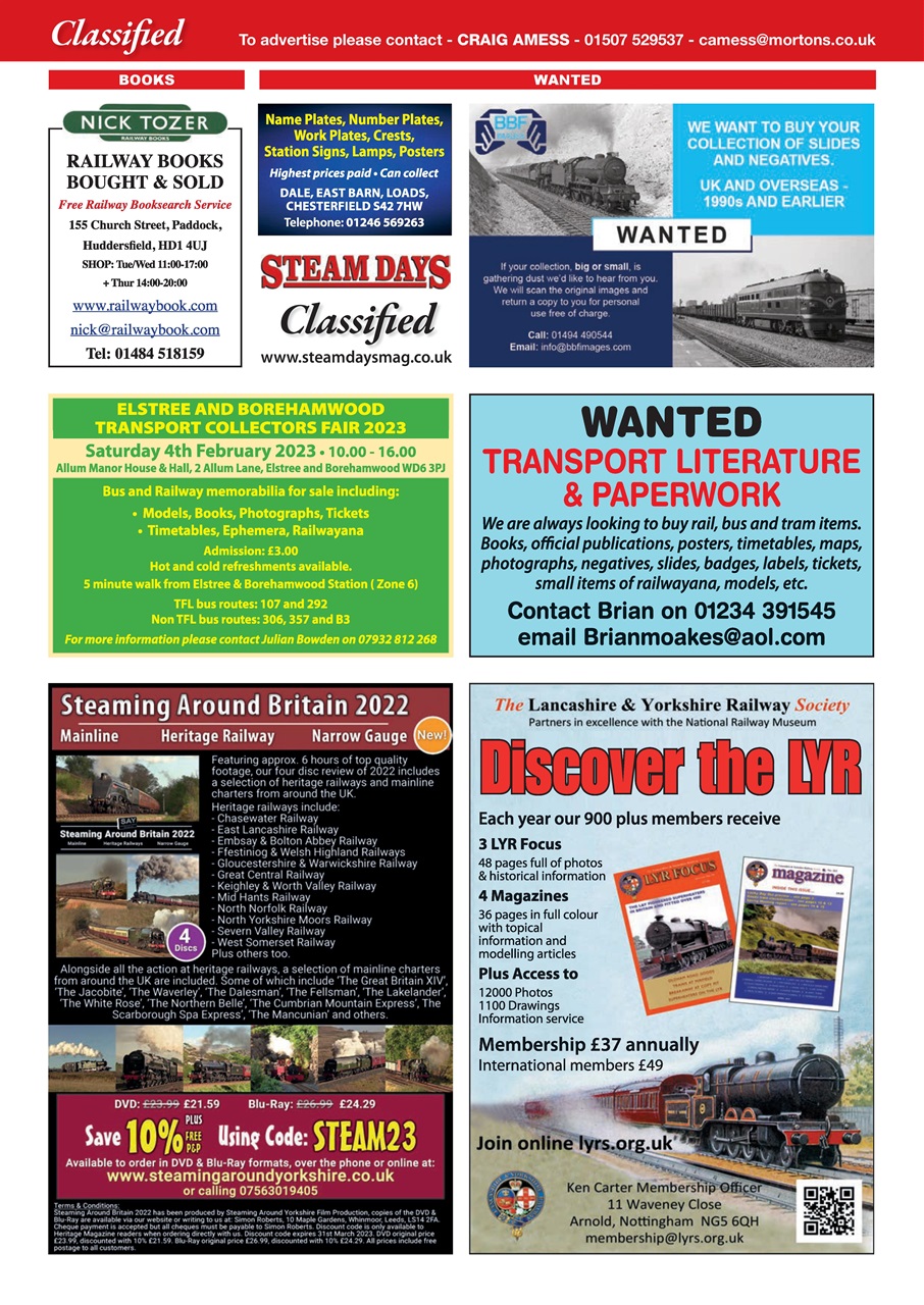 Steam Days Magazine - February 2023 Back Issue