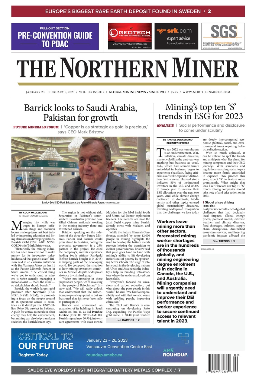 The Northern Miner Magazine - Vol. 109 No. 2 Back Issue