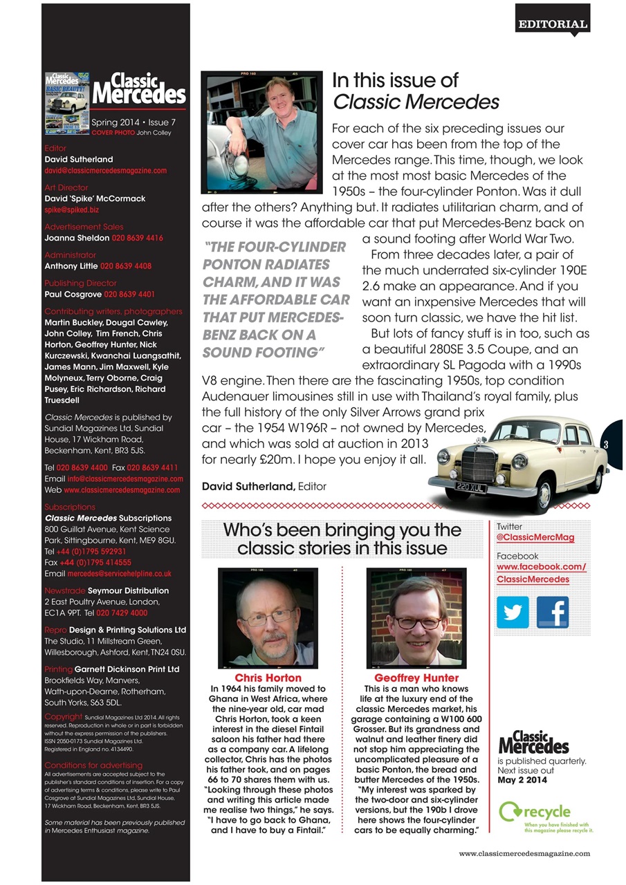 Classic Mercedes Magazine - Issue 7 Back Issue