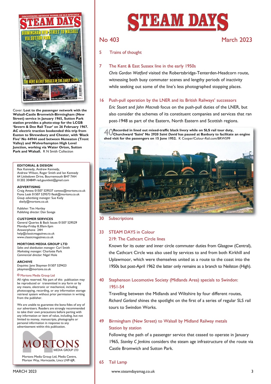 Steam Days Magazine - March 2023 Back Issue