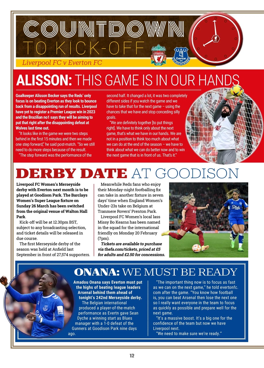 Liverpool FC Programmes - vs Everton 22/23 Back Issue