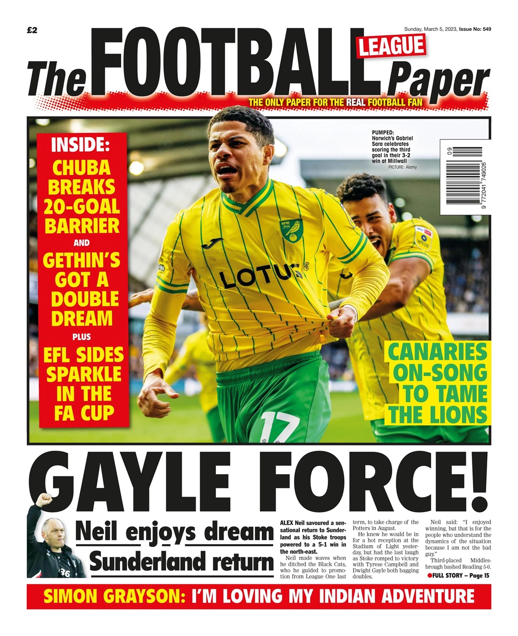The Football League Paper Magazine - 5-Mar-2023 Back Issue