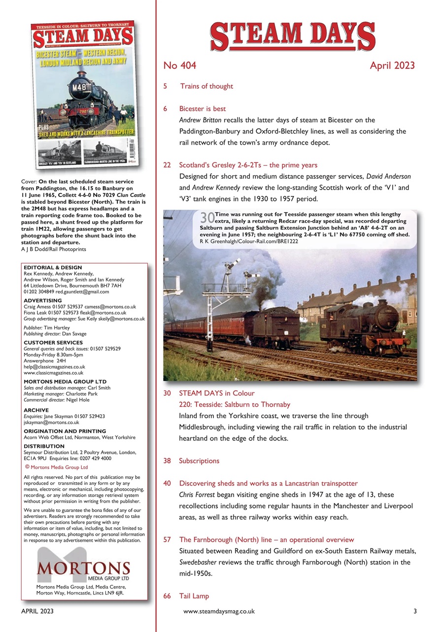 Steam Days Magazine - April 2023 Back Issue