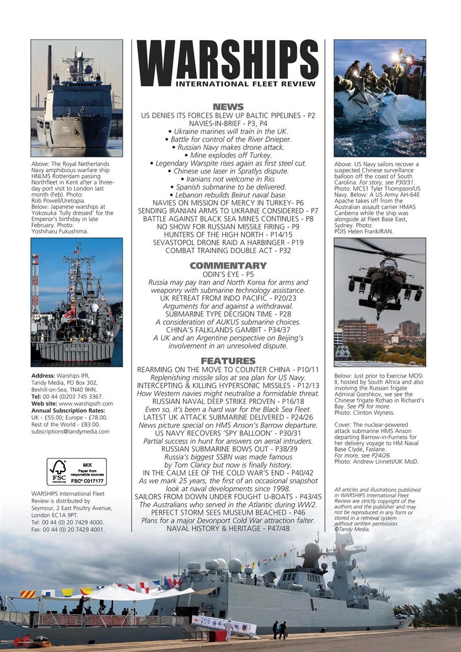 Warships International Fleet Review Magazine - April 2023 Back Issue