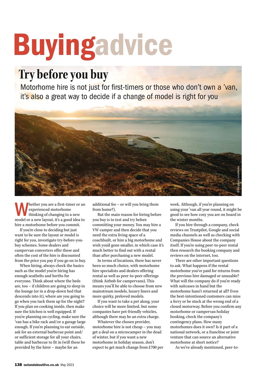 MMM magazine - The Best Spring Motorhome Breaks - May 2023 Back Issue