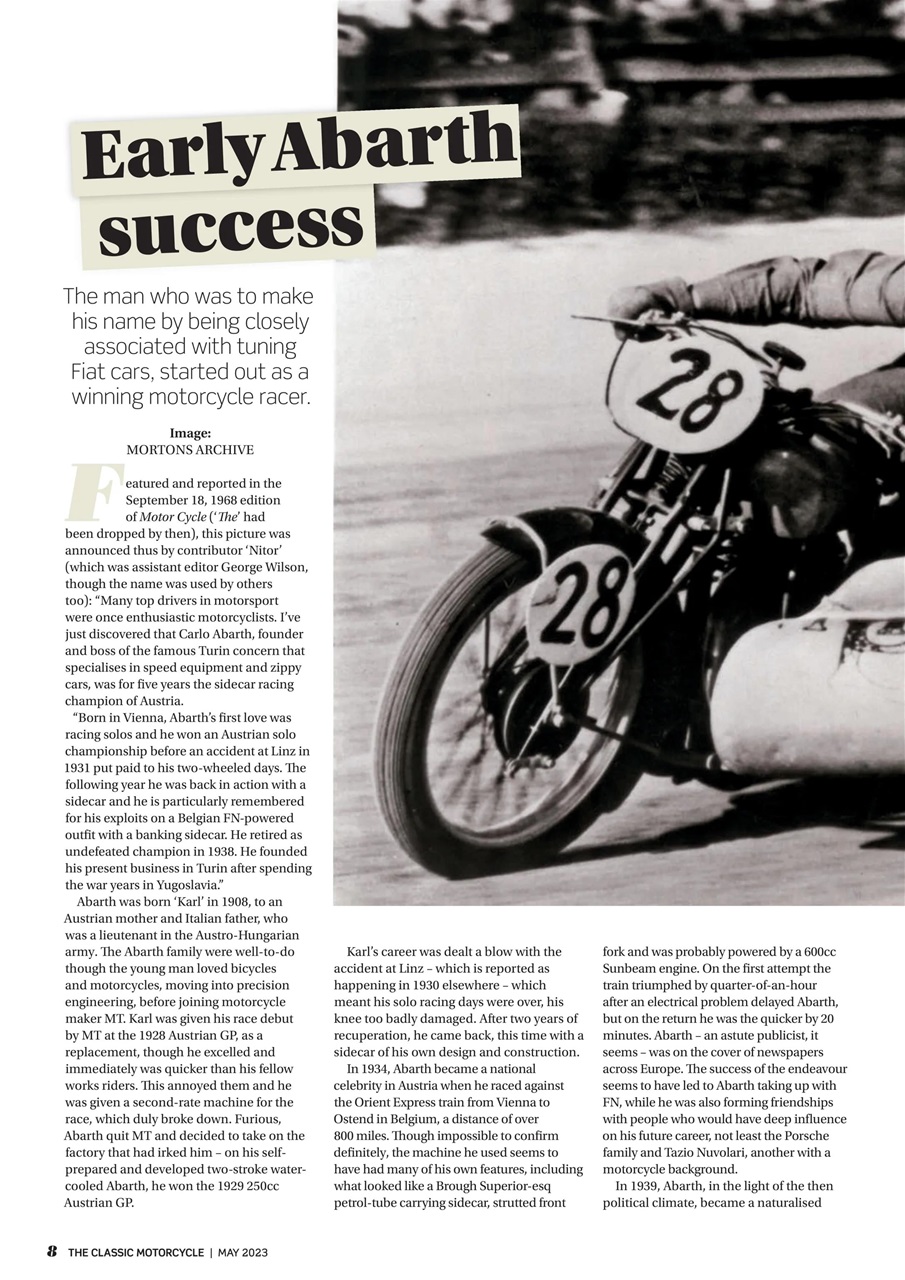 The Classic MotorCycle Magazine - May 2023 Back Issue