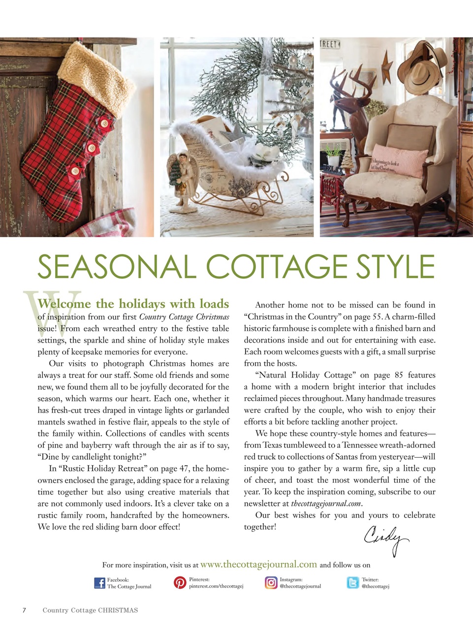 The Cottage Journal Magazine - Country Cottage Christmas 2018 Special Issue