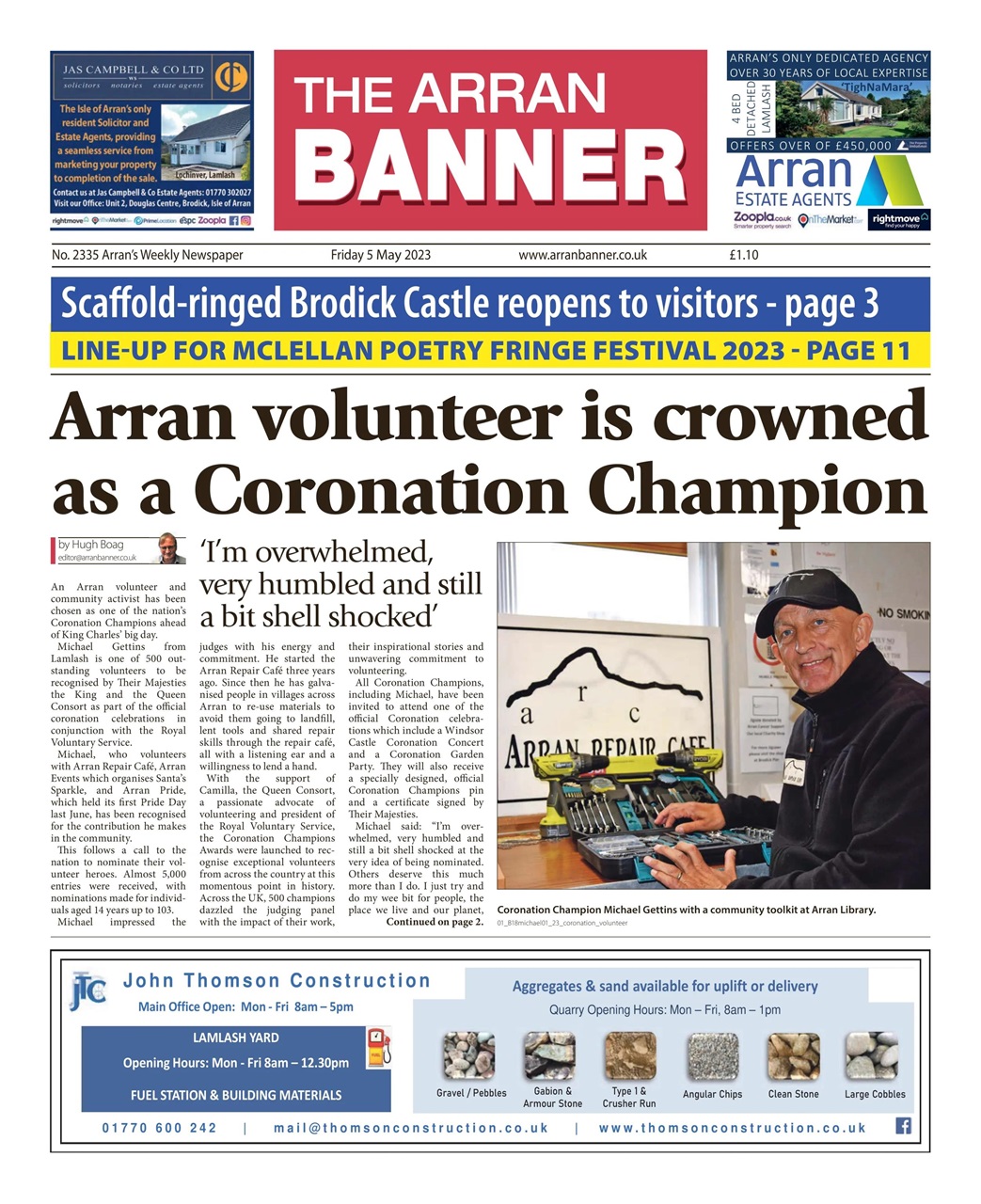 Arran Banner Magazine - 5-May-2023 Back Issue