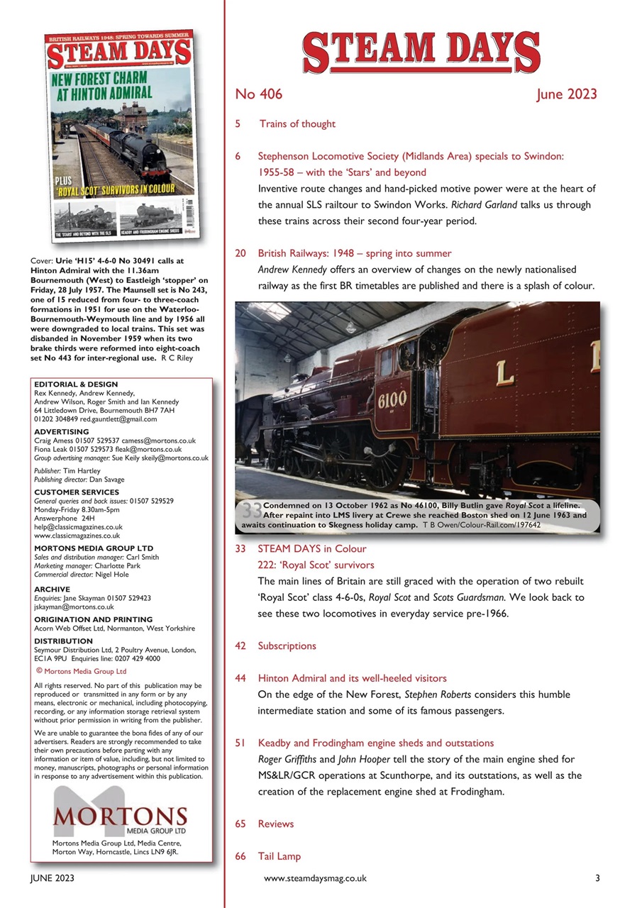 Steam Days Magazine - June 2023 Back Issue
