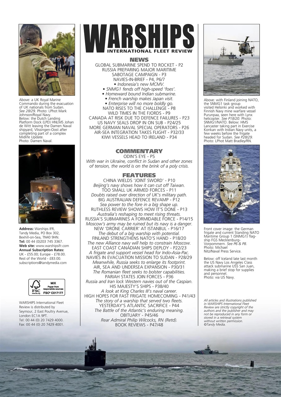 Warships International Fleet Review Magazine - June 2023 Back Issue