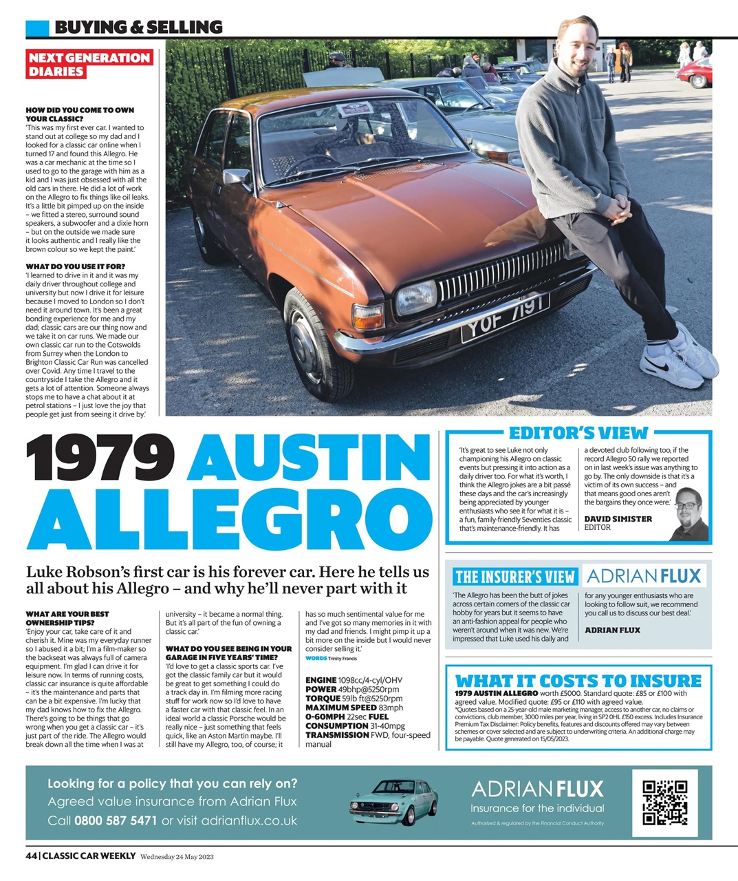 Classic Car Weekly Magazine - 24-May-2023 Back Issue