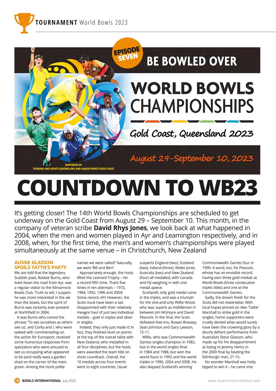 Bowls International Magazine - July 2023 Back Issue