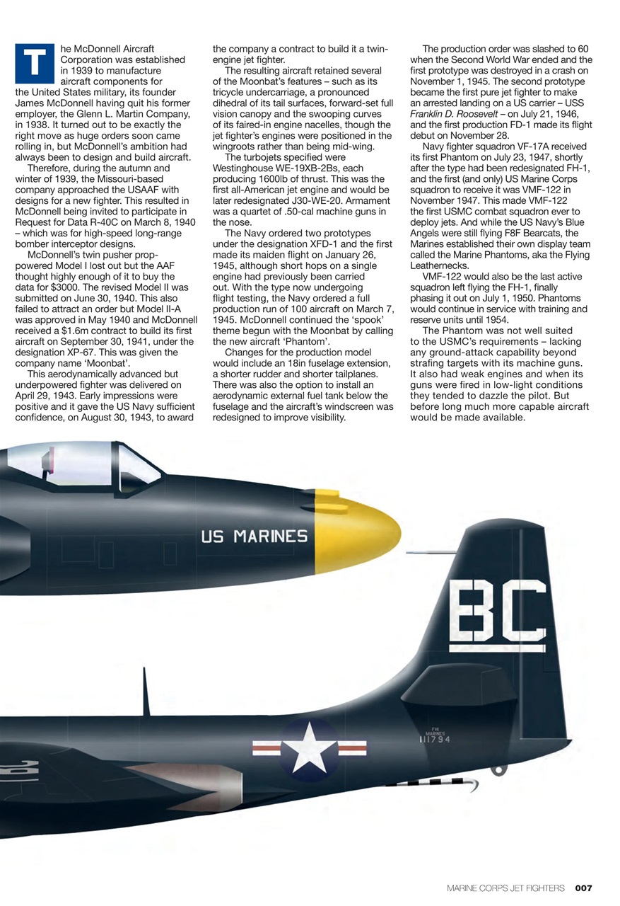Mortons Books - Marine Corps Jet Fighters Back Issue