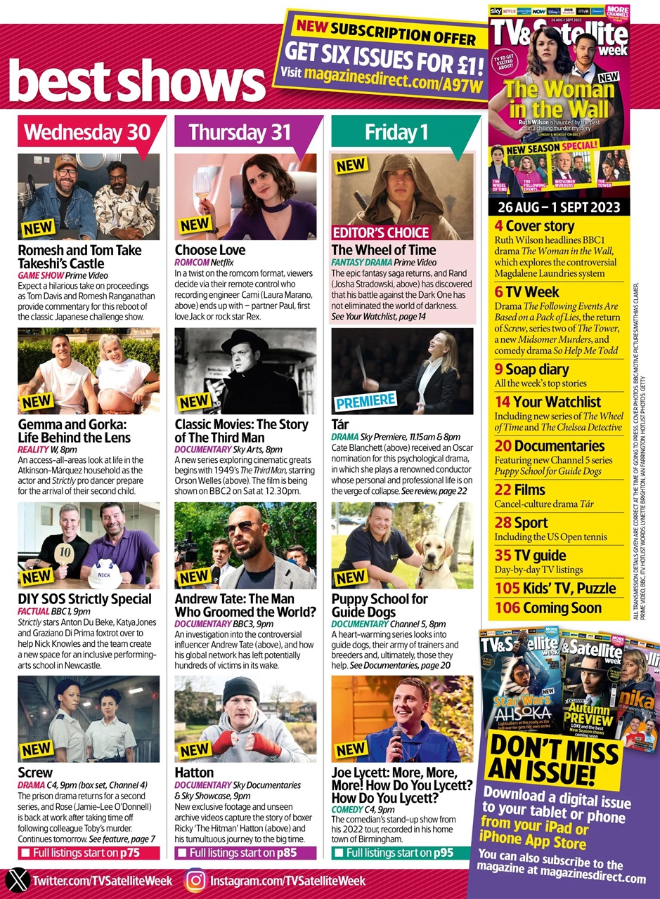 TV & Satellite Week Magazine - 26-Aug-2023 Back Issue
