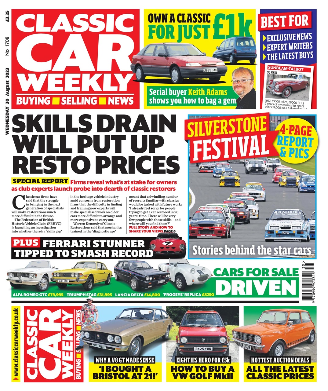 Classic Car Weekly Magazine - 30-Aug-2023 Back Issue