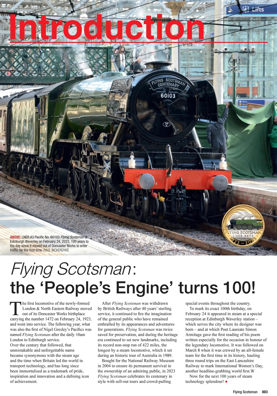 Mortons Books - Flying Scotsman 100th Anniversary Back Issue