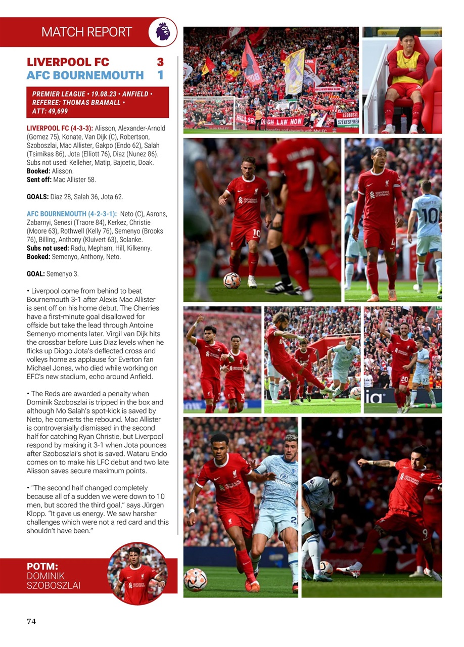 Liverpool FC Programmes - vs Aston Villa 23/24 Back Issue