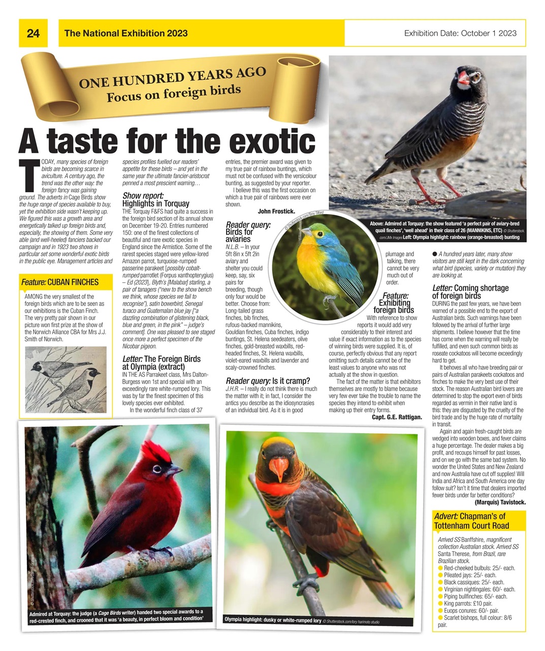 Cage & Aviary Birds Magazine - 13-Sep-23 Back Issue