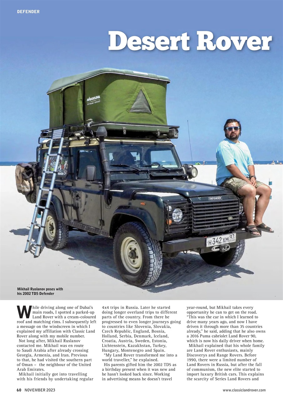 Classic Land Rover Magazine - November 2023 Back Issue