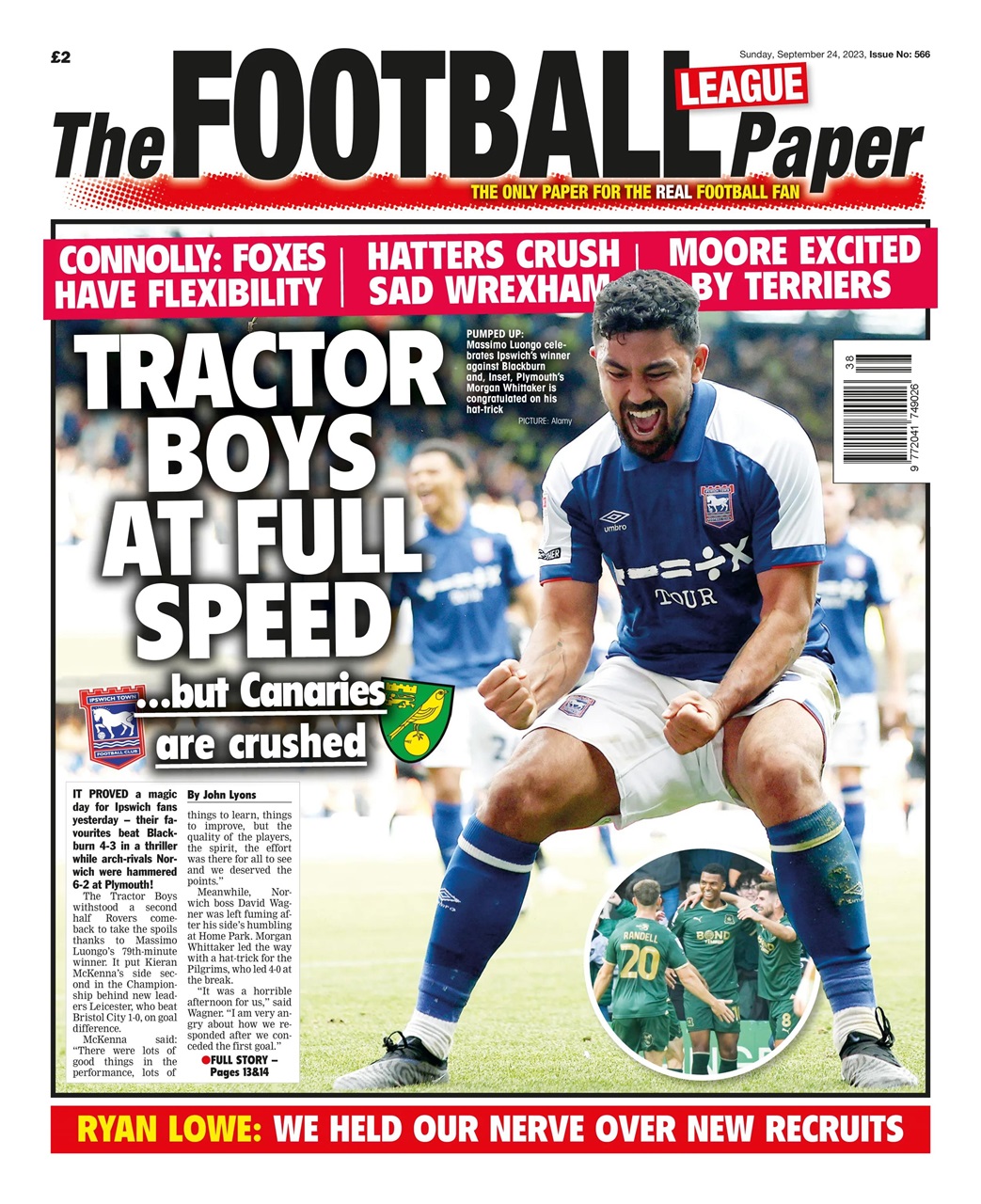 The Football League Paper Magazine - 24th September 2023 Back Issue
