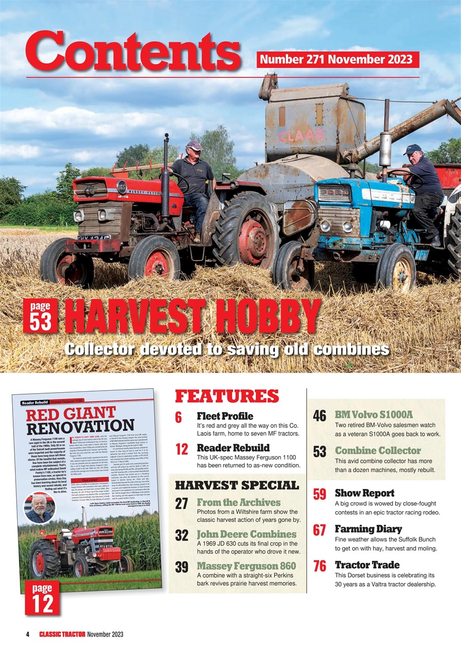 Classic Tractor Magazine - November 2023 Back Issue