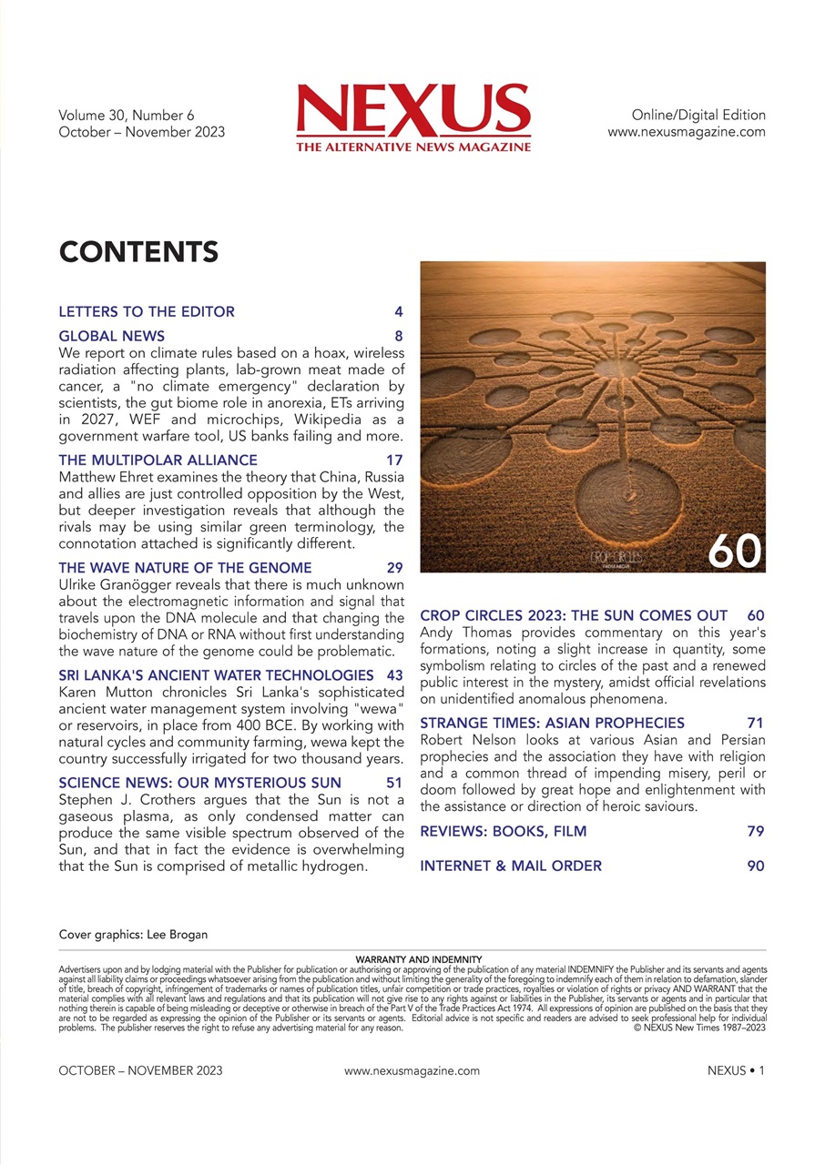 Nexus Magazine - Oct – Nov 2023 Back Issue