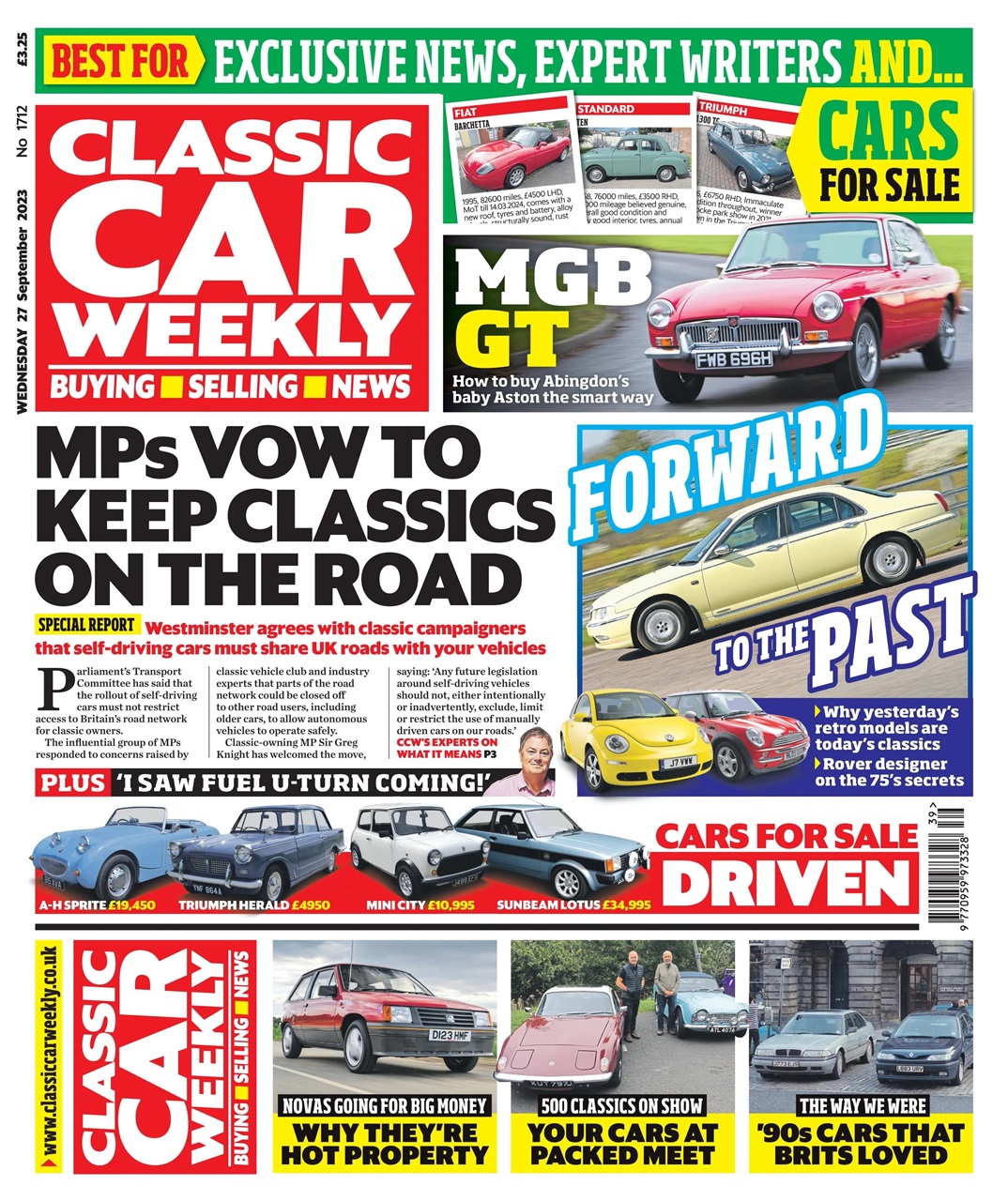 Classic Car Weekly Magazine - 27-Sep-2023 Back Issue