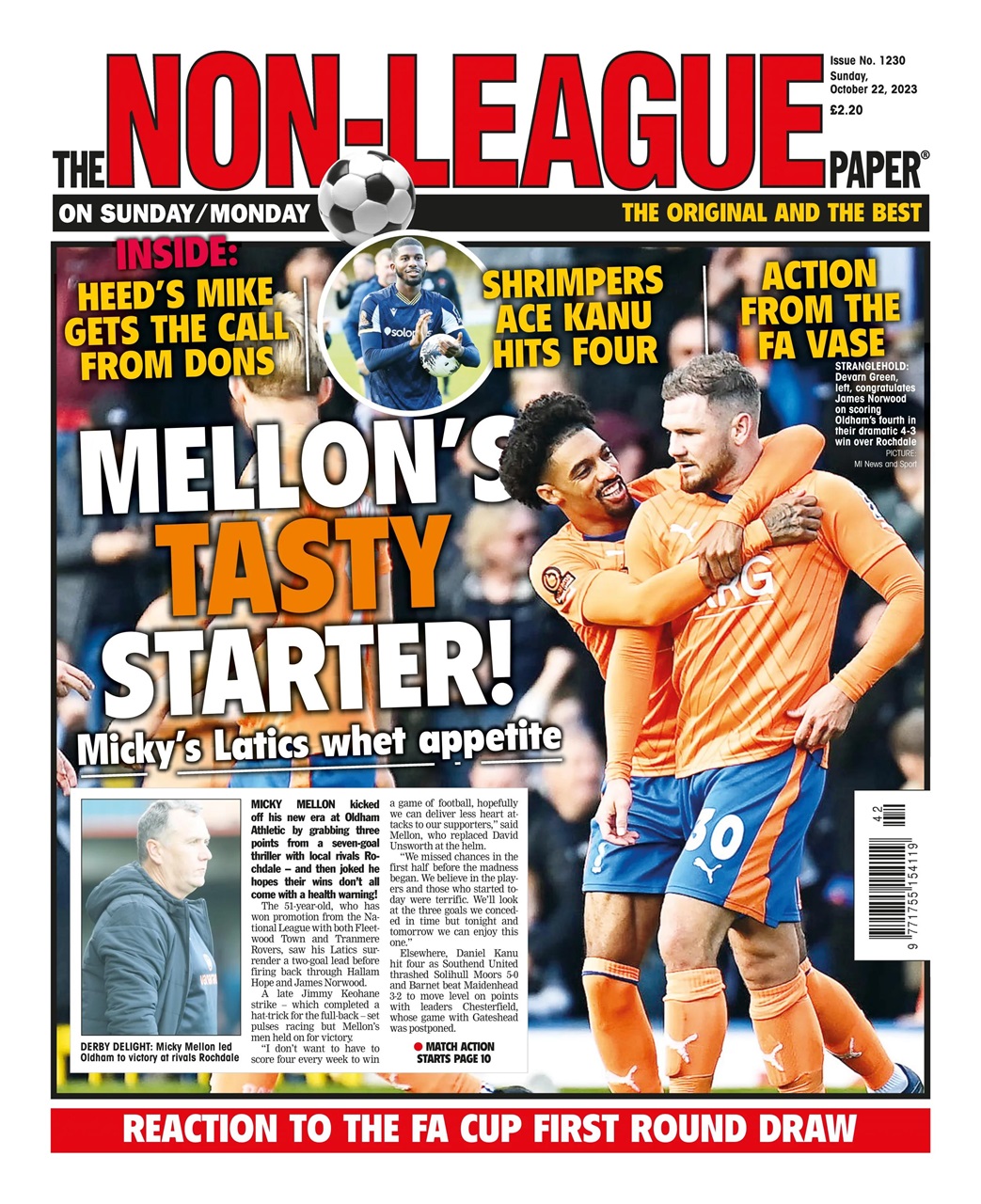 The Non-League Football Paper Magazine - 22nd October 2023 Back Issue