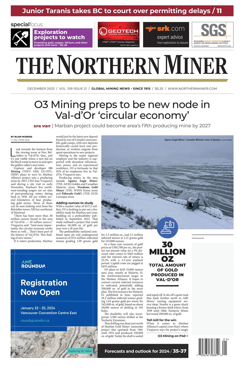 The Northern Miner Magazine - December issue Back Issue