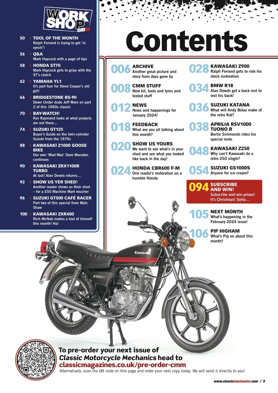 Classic Motorcycle Mechanics Magazine - January 2024 Back Issue