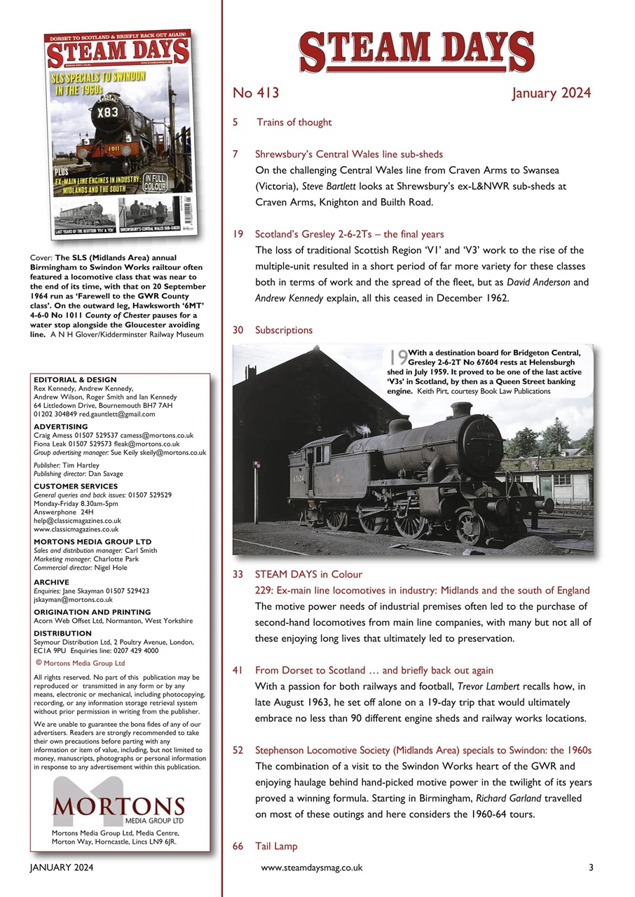 Steam Days Magazine - January 2024 Back Issue