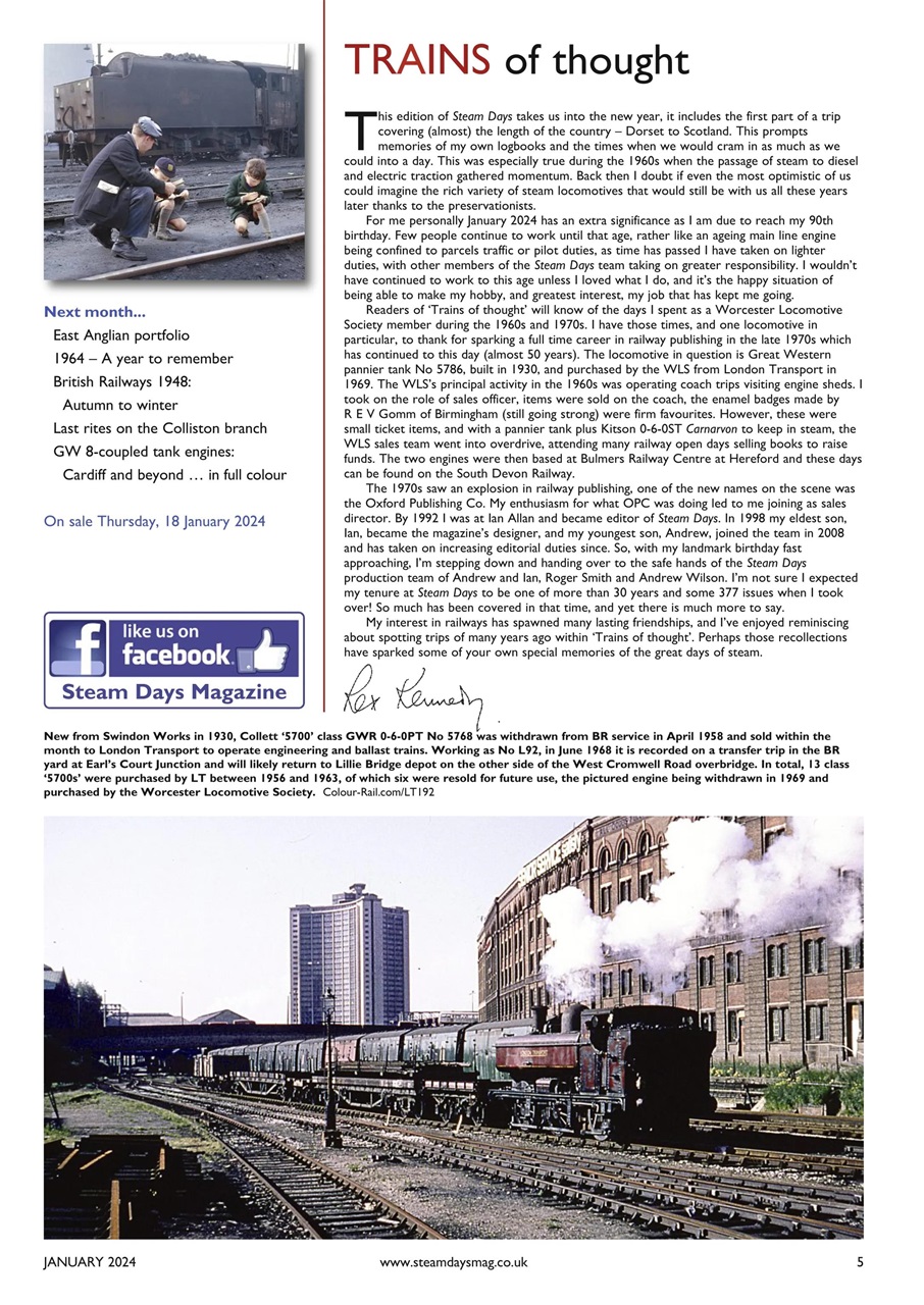 Steam Days Magazine - January 2024 Back Issue