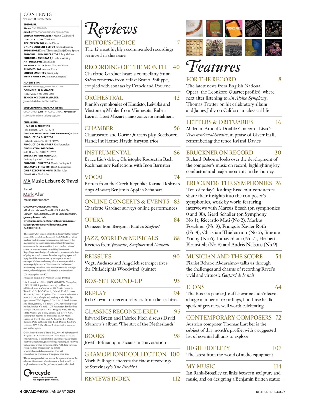 Gramophone Magazine - January 2024 Back Issue