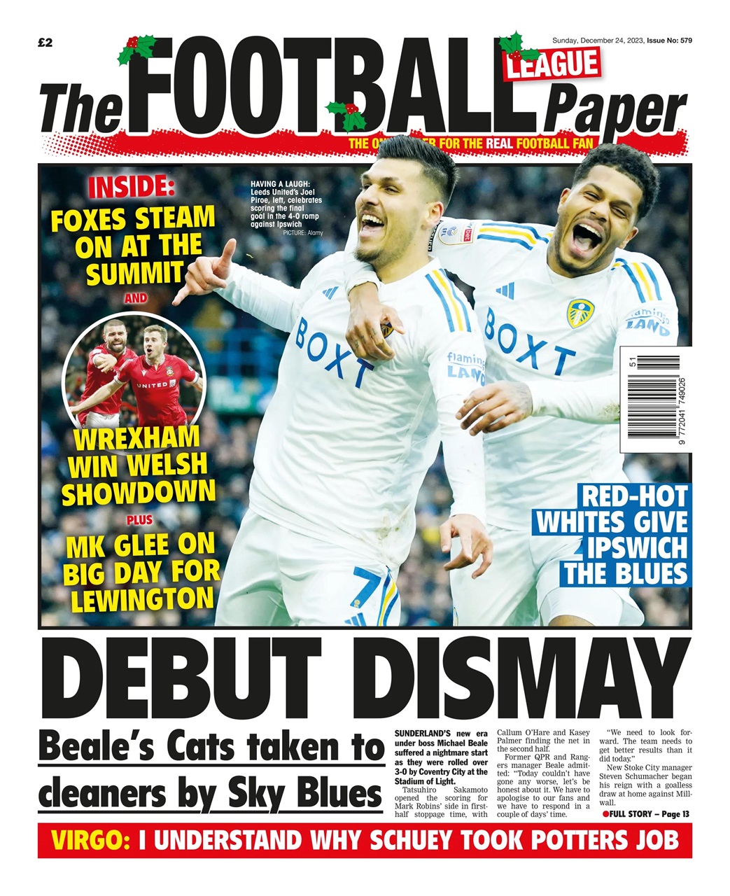 The Football League Paper Magazine - 24 Dec 2023 Back Issue