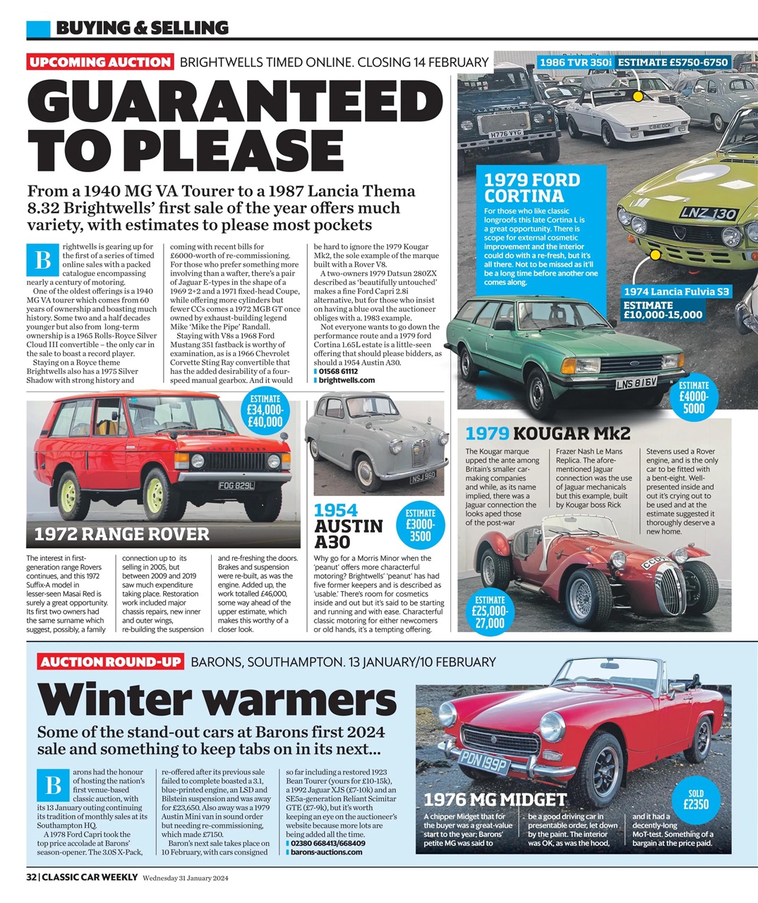 Classic Car Weekly Magazine - 31-Jan-2024 Back Issue