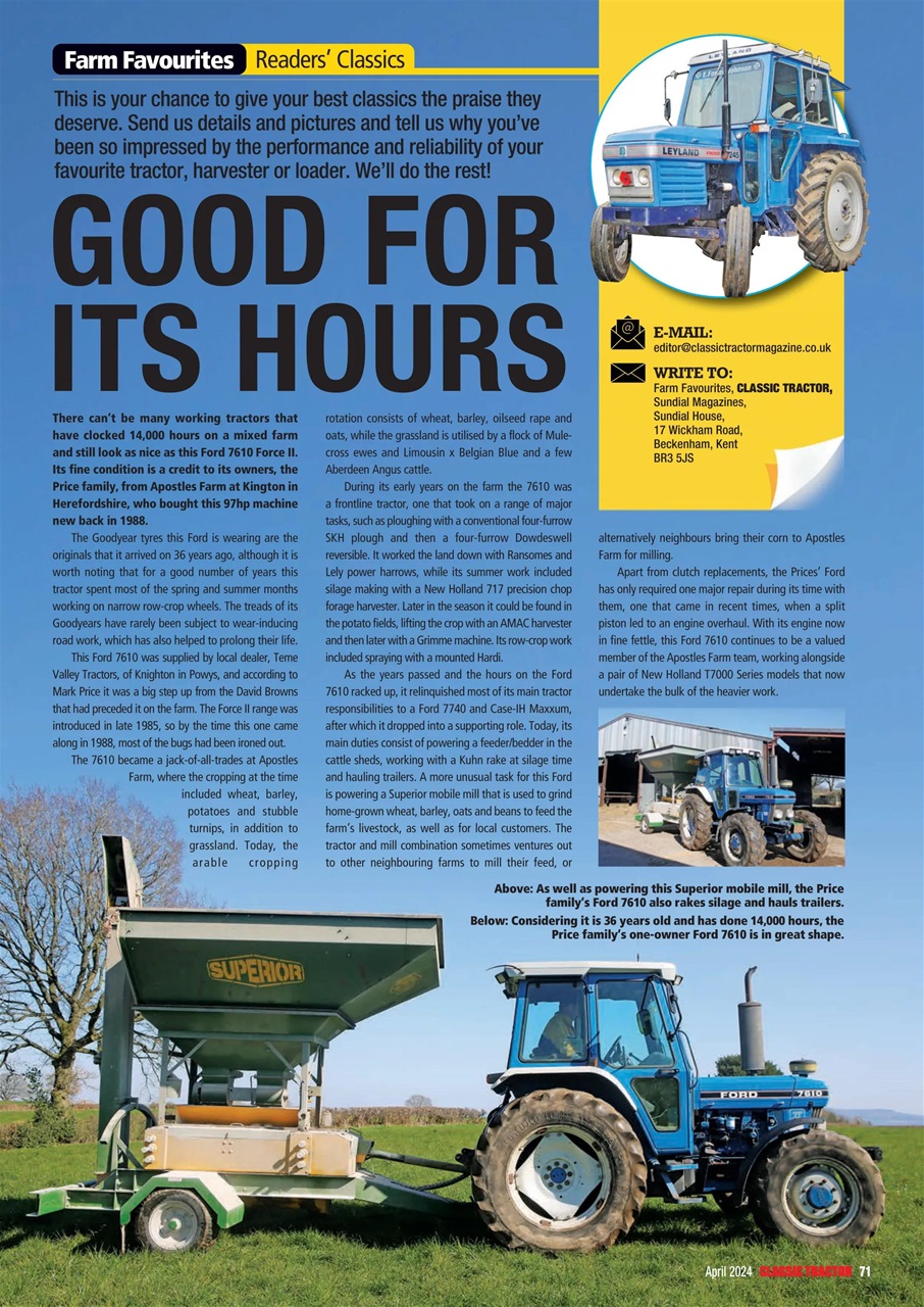 Classic Tractor Magazine - April 2024 Back Issue