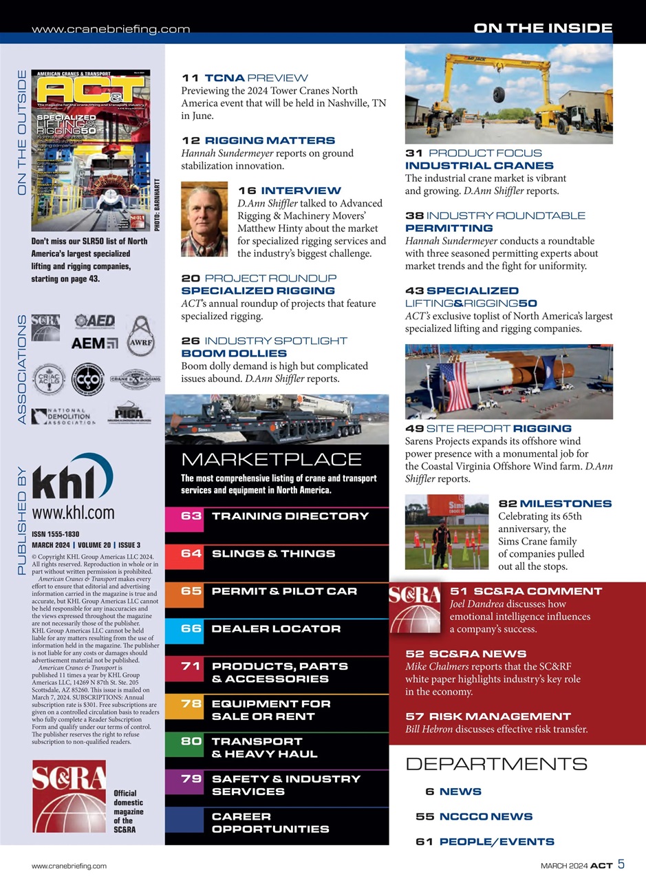 American Cranes & Transport Magazine - March 2024 Back Issue