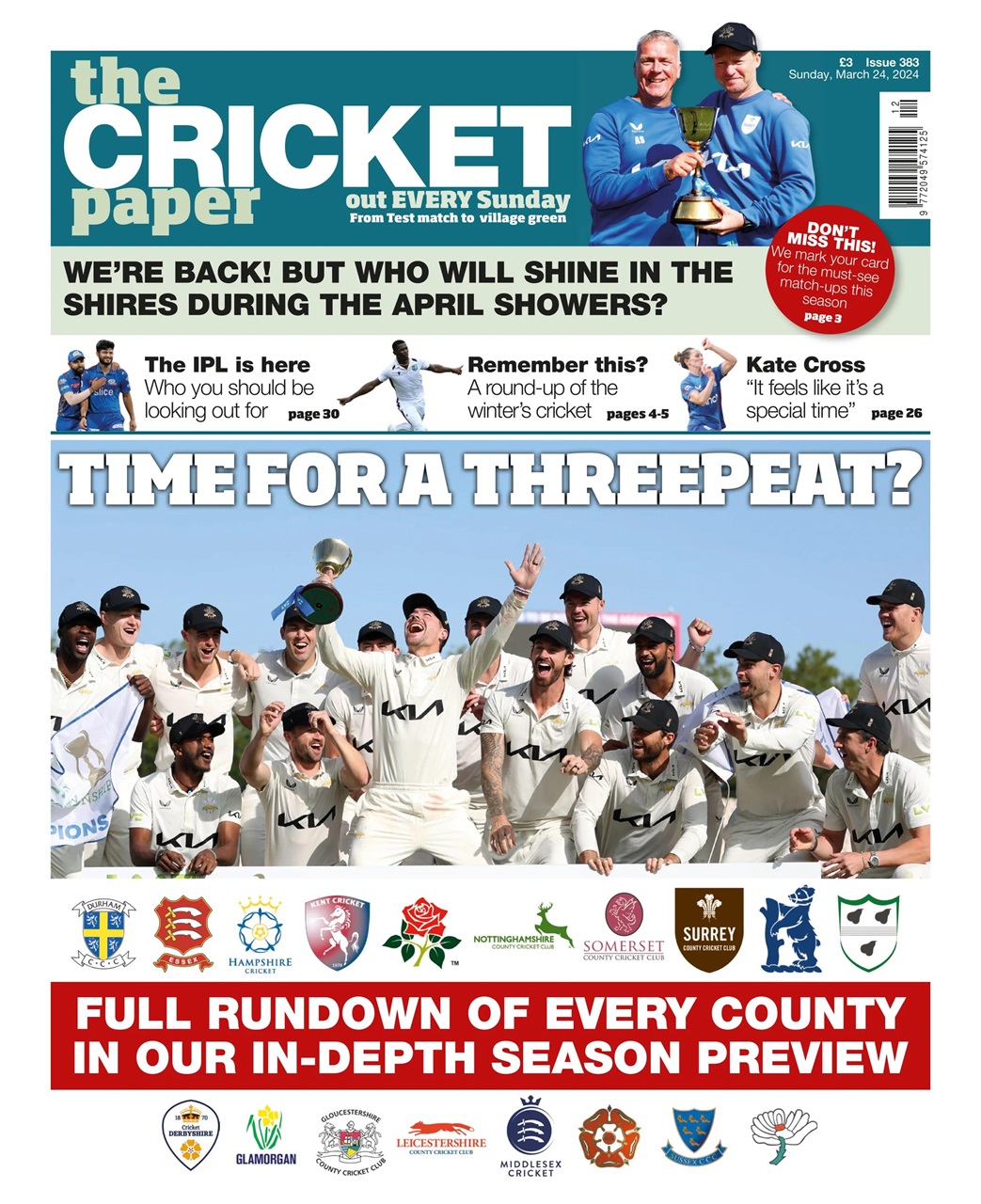 The Cricket Paper Magazine - 24th March 2024 Back Issue