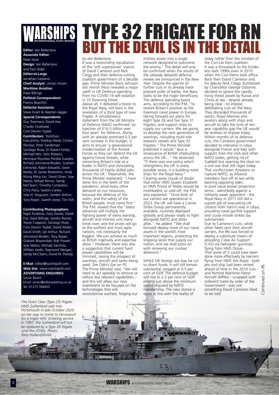 Warships International Fleet Review Magazine - Jan-21 Back Issue