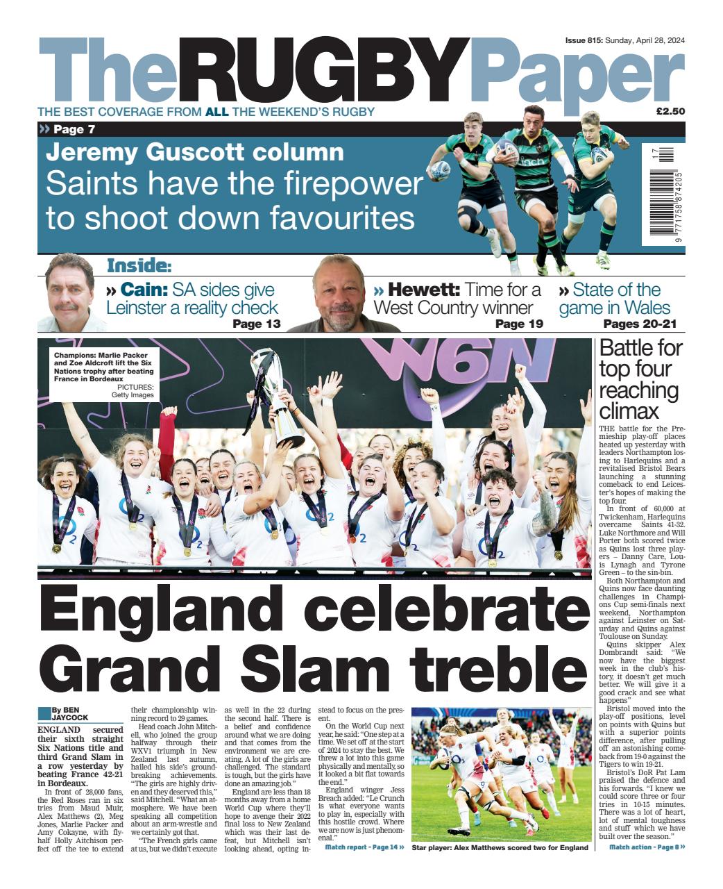 The Rugby Paper Magazine - 28th April 2024 Back Issue