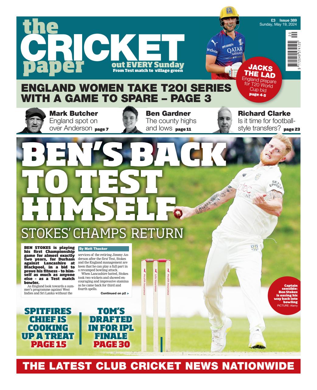The Cricket Paper Magazine - 19th May 2024 Back Issue