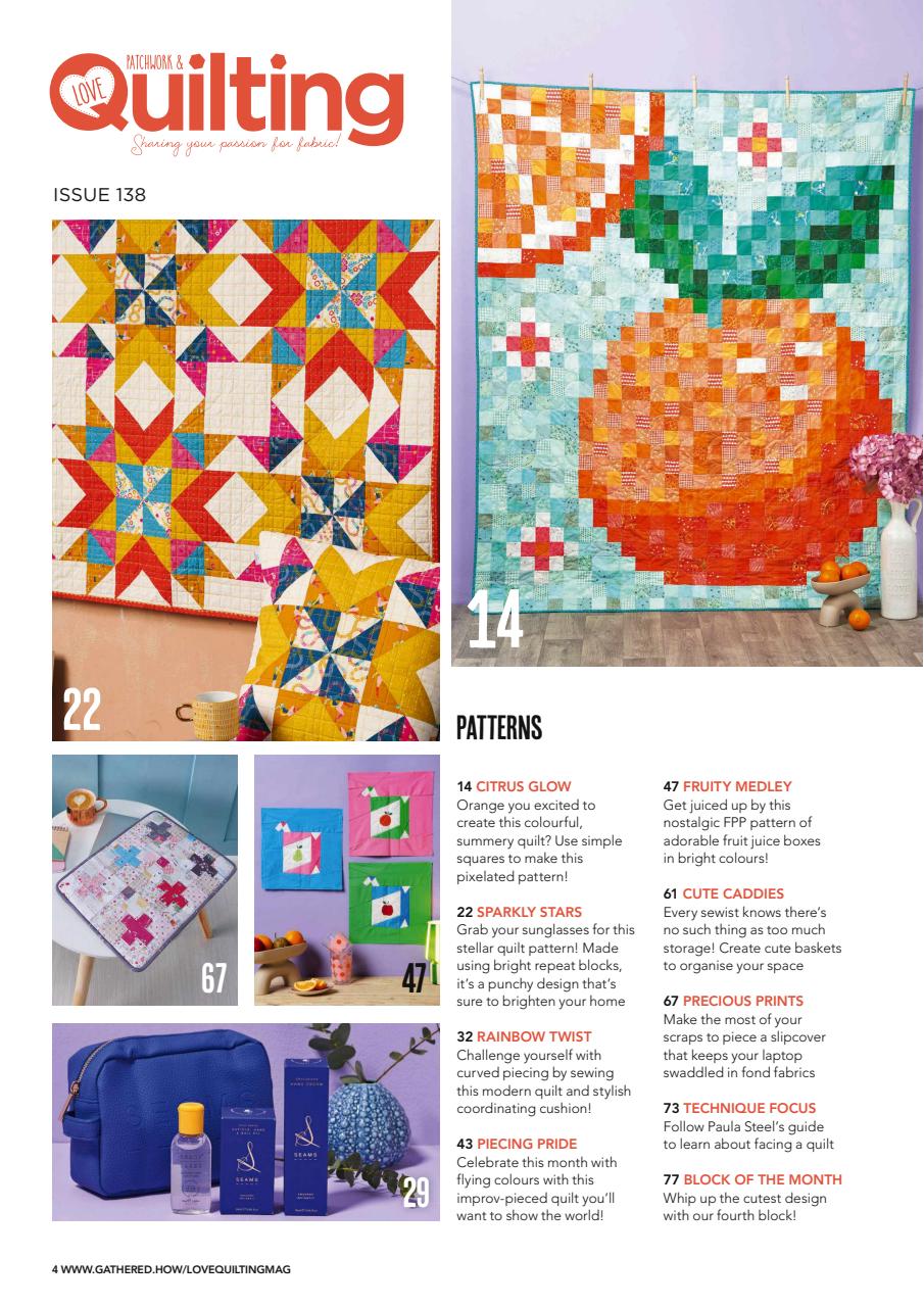 Love Patchwork & Quilting Magazine Subscriptions and 138 Issue