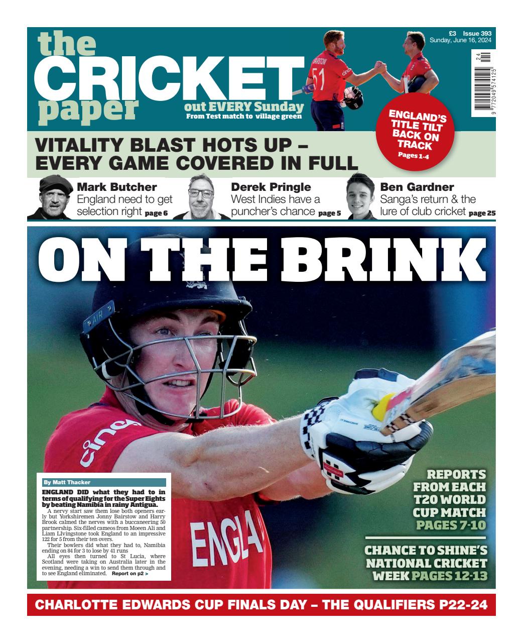 The Cricket Paper Magazine - 16th June 2024 Back Issue