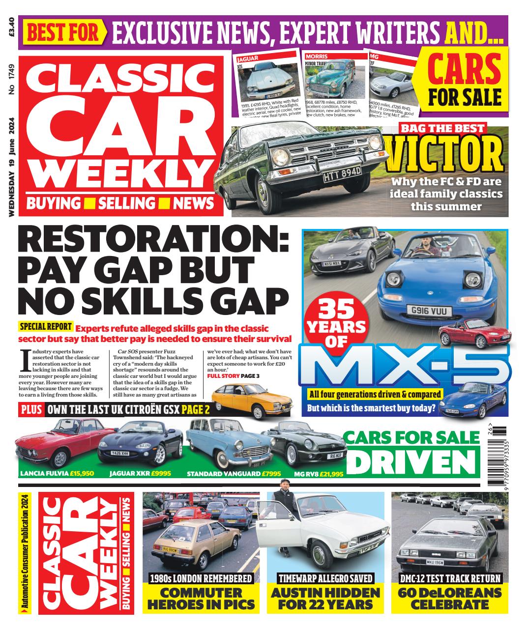 Classic Car Weekly Magazine - 19-Jun-2024 Back Issue