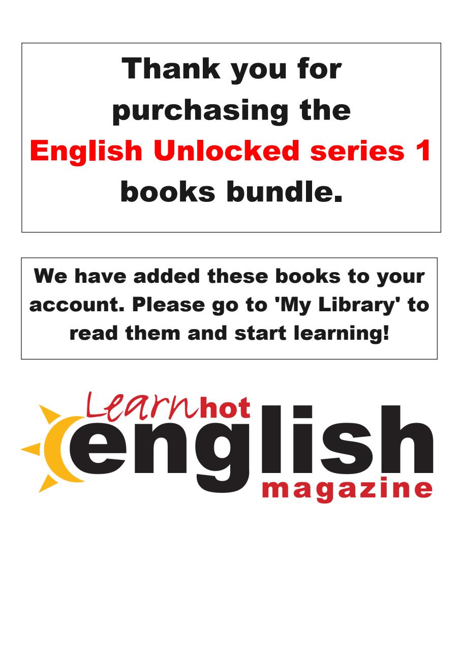 Learn Hot English Magazine - English Unlocked series 1 special OFFER Special Issue
